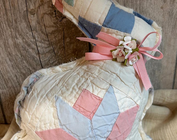 Easter Bunny Rabbit, Antique Quilt Farmhouse Cottage Victorian Home ...