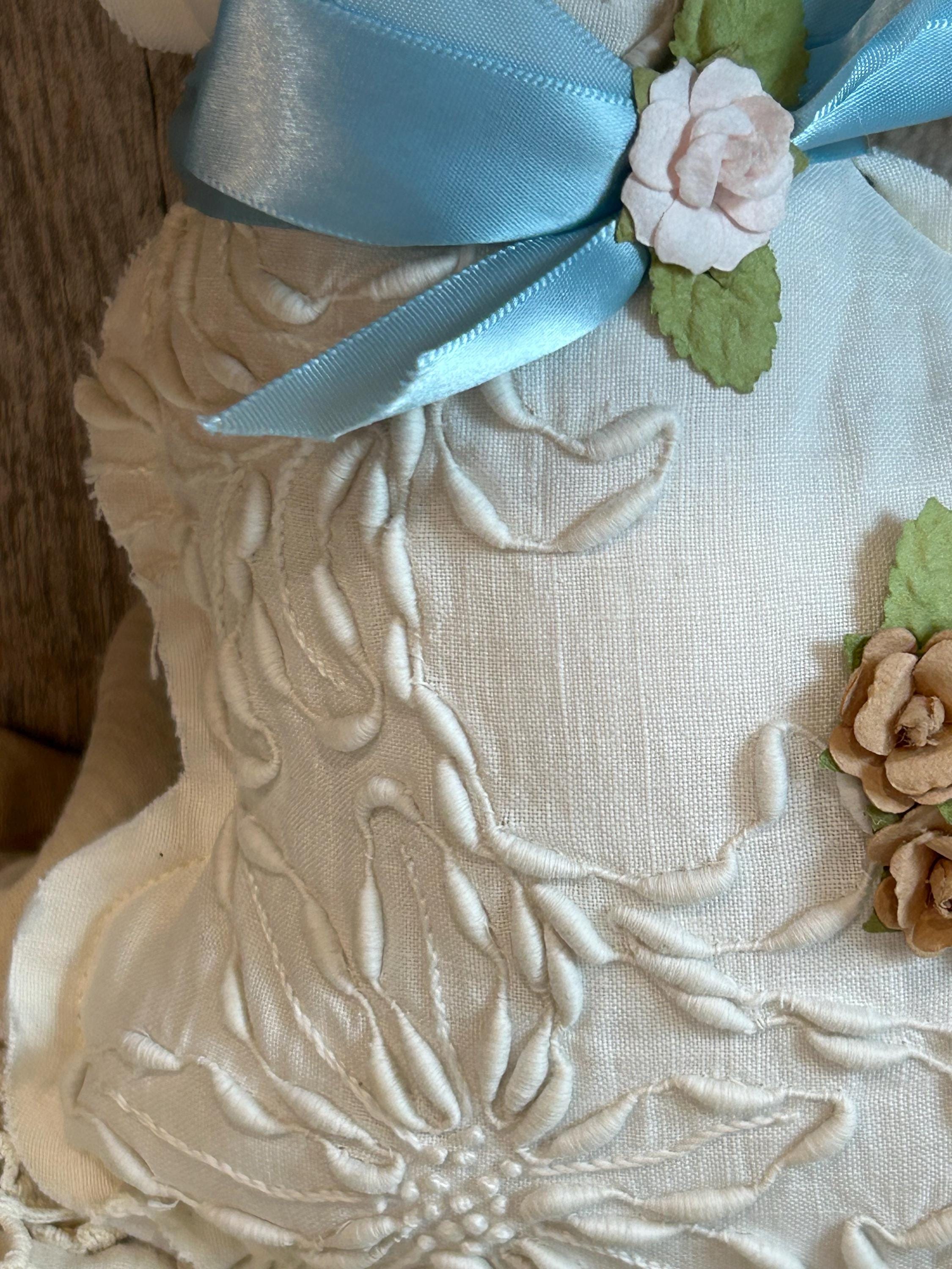 Embroidered Bunny Rabbit: Upcycled Vintage Tablecloth Stuffed Animal - Etsy