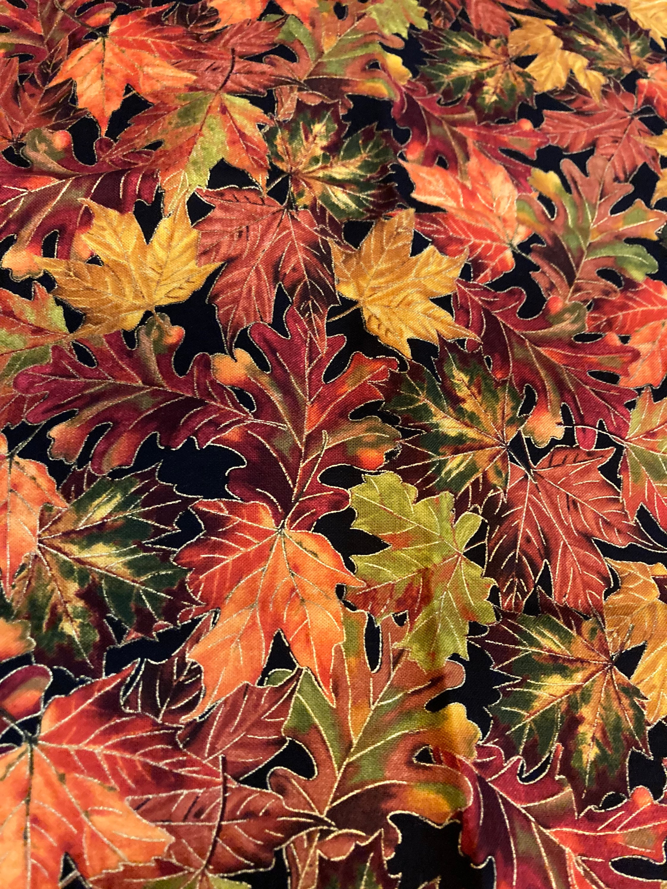 Autumn Leaf Print Cotton Dinner Napkins, Fall Fabric Napkins, Reusable ...