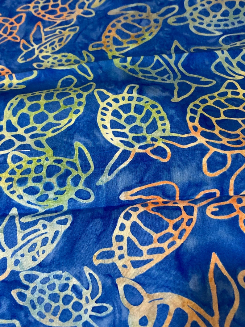 Blue Sea Turtle Print Batik Cloth Dinner Napkins Coastal - Etsy