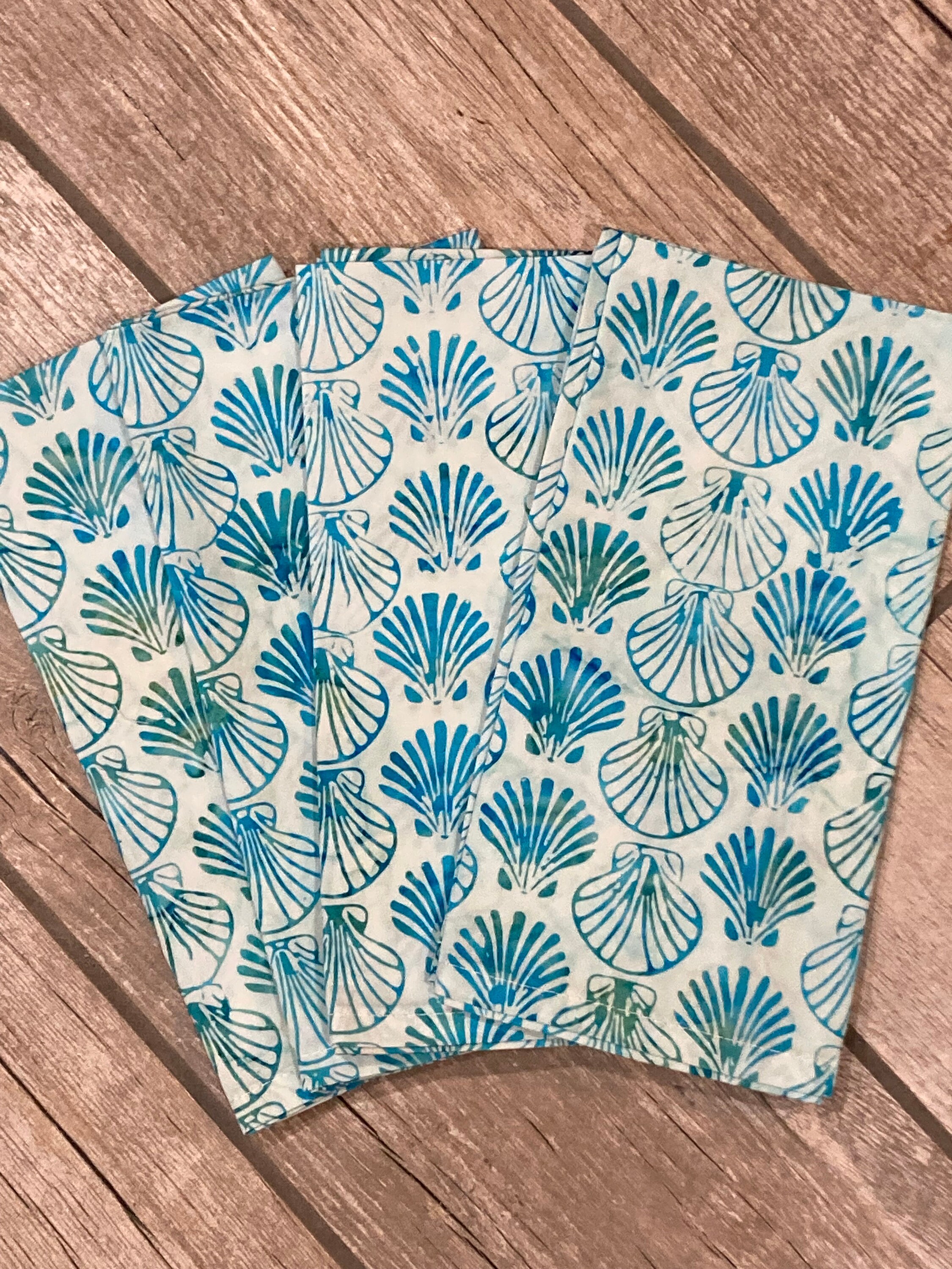 Aqua Shells Cloth Napkins Beach Ocean Sea Boat Sailboat - Etsy