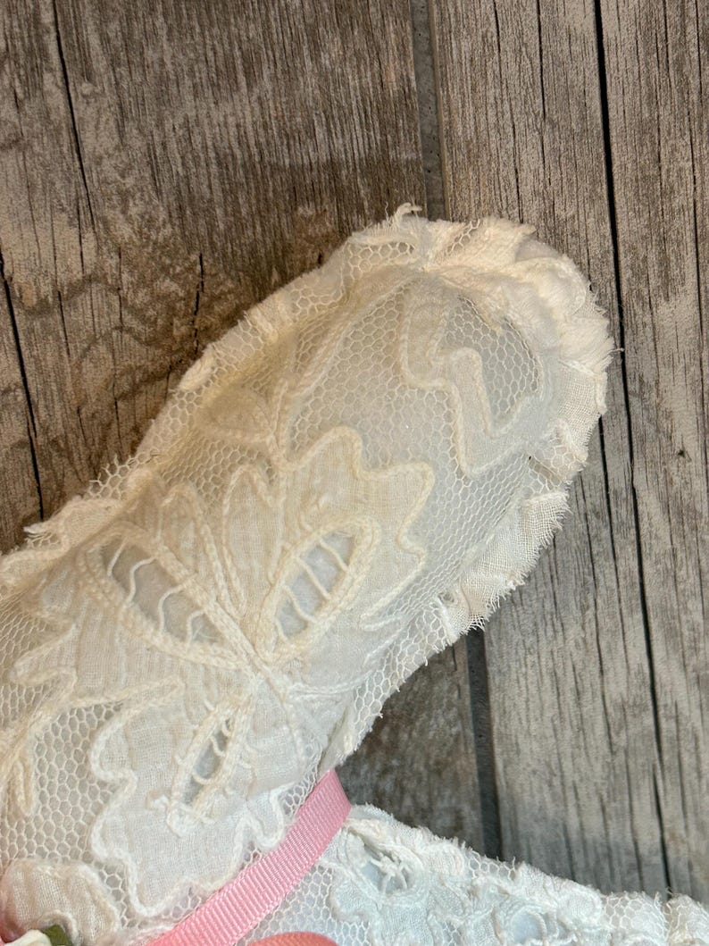 Antique Chantilly Lace Stuffed Bunny Rabbit, Farmhouse Cottage ...