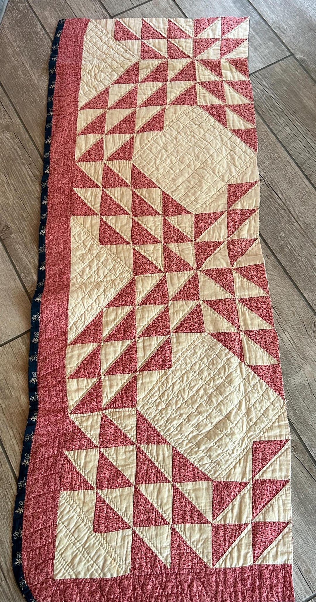 Vintage Quilt Piece, Cutter Quilt, Scrap Fabric, Antique Quilt Piece ...