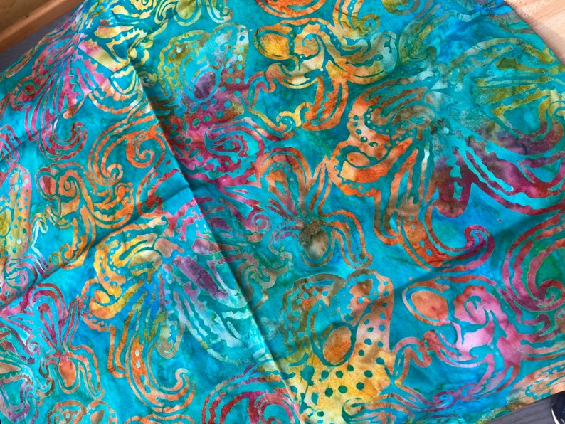 Octopus Print Cloth Napkins: Teal Turquoise Batik, Set of 4 - Etsy