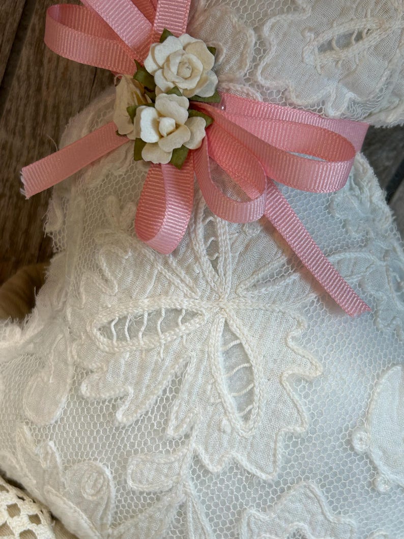 Antique Chantilly Lace Stuffed Bunny Rabbit, Farmhouse Cottage ...