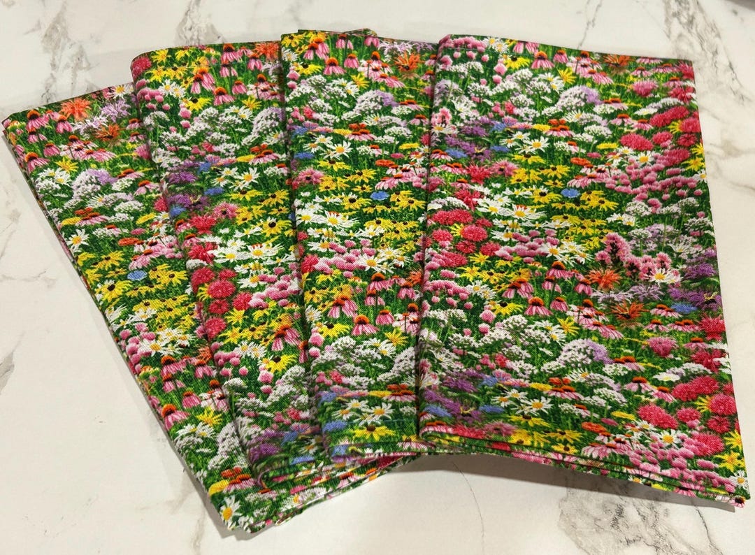 Wildflower Print Cloth Napkins, Spring Easter Summer Mother's Day ...