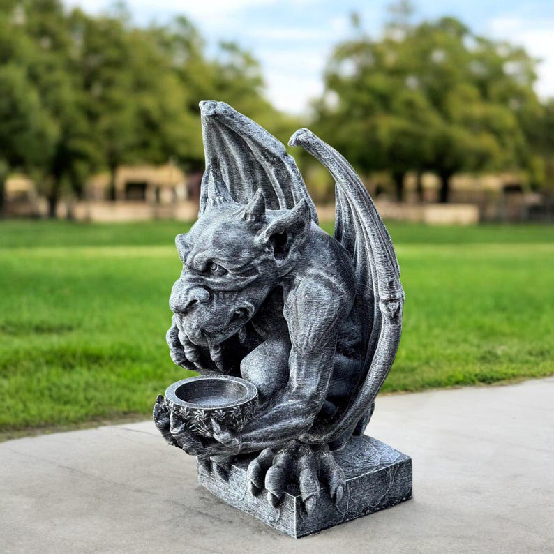Concrete Gargoyle Statue With Wings Gothic Garden Ornament Stone ...
