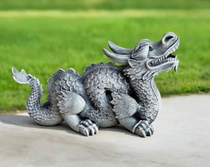 Concrete Chinese Dragon Garden Statue Cement Oriental Dragon Figure ...