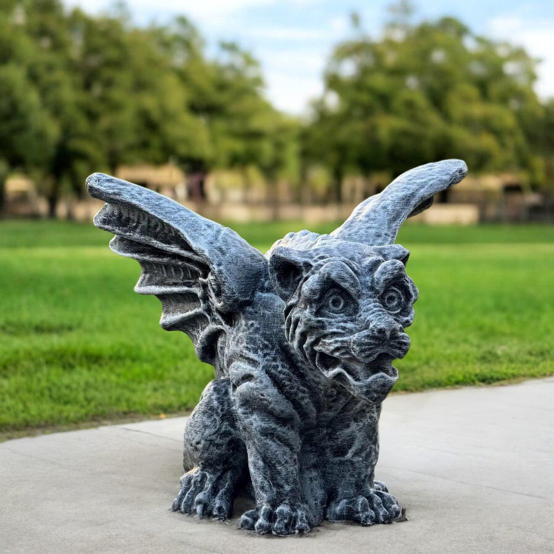 Concrete Gargoyle Statue With Wings Gothic Garden Sculpture Stone ...