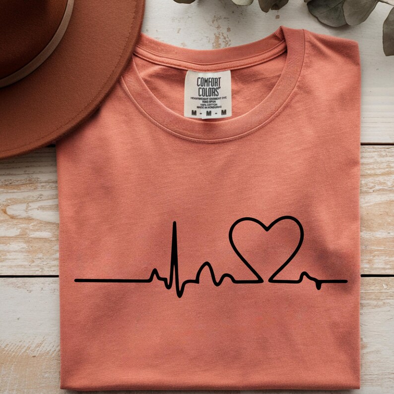 The Beat Goes on Shirt: Minimal EKG Heart Line Tee for Heart Warriors ...