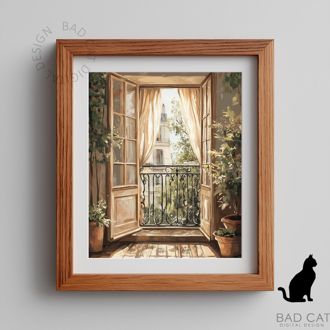 Vintage Paris Balcony Printable - Sunlit Romance, Cottagecore Art With ...