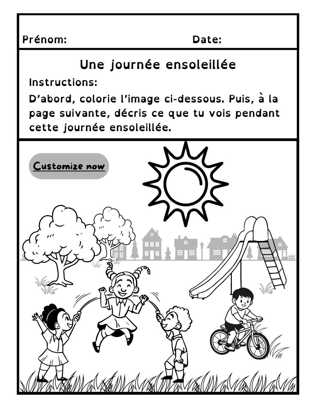 Reading Comprehension Worksheet French Immersion - Etsy