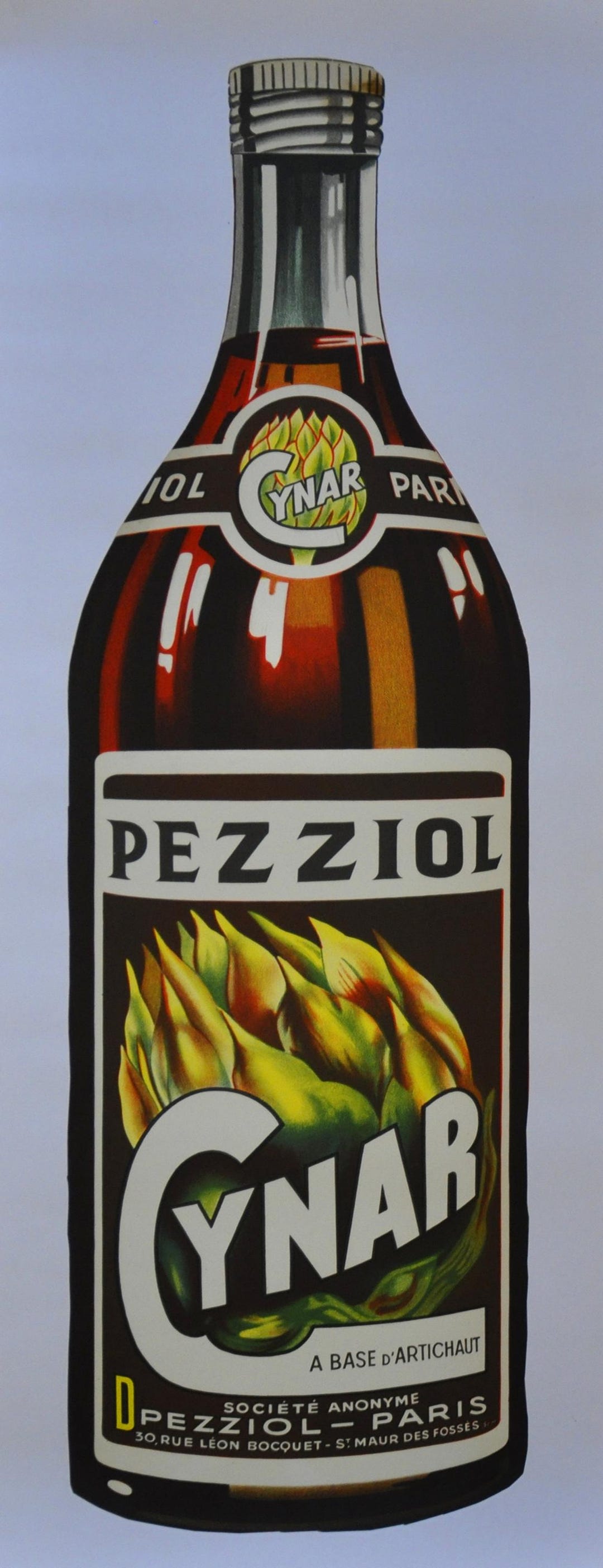 Advertising Poster Litho Cynar Liquor Artichoke Original 1952 Linen ...