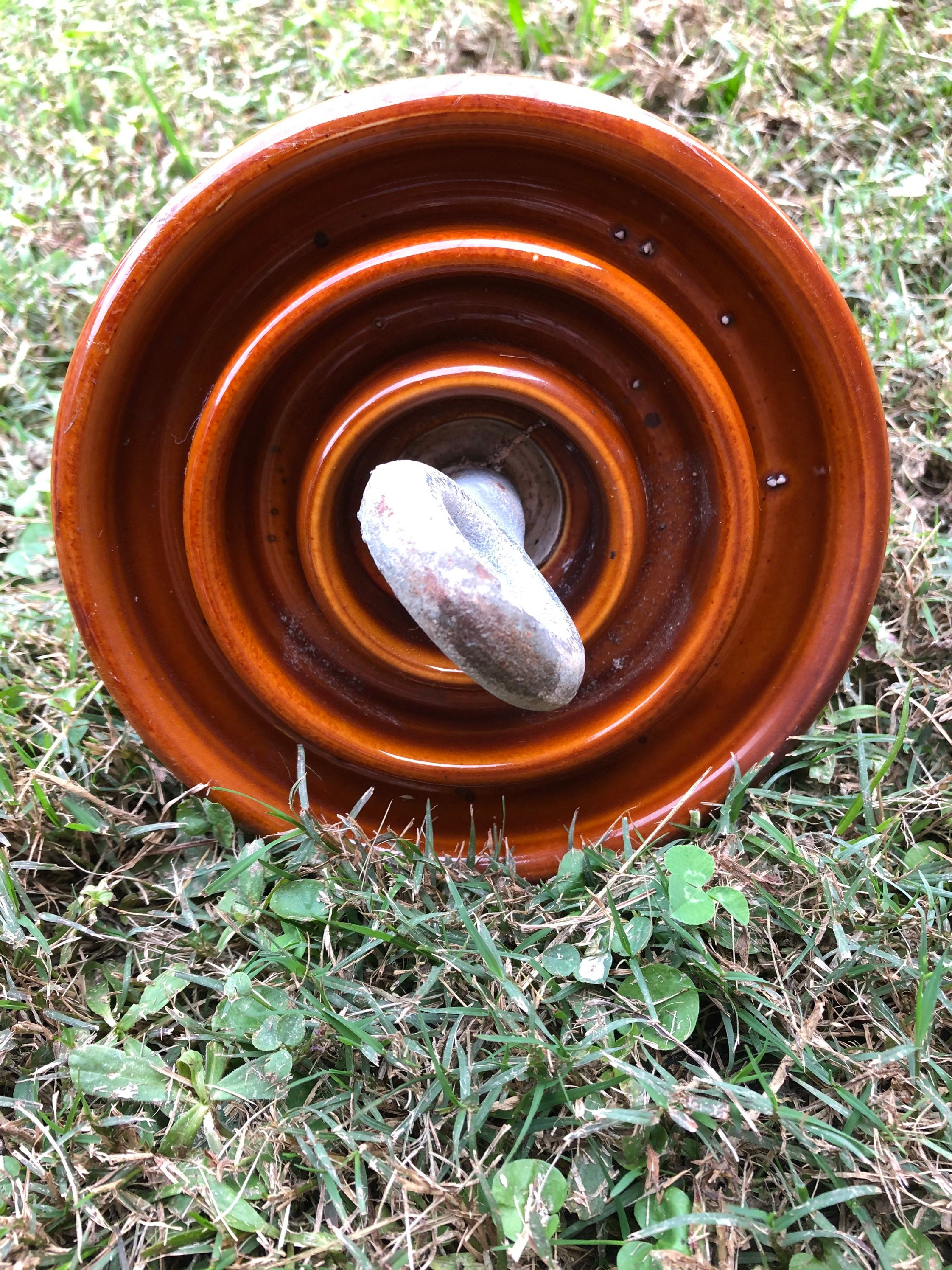 RESERVED for Rusty Wolfe Studio Brown Ceramic Electrical Insulators X 3 ...