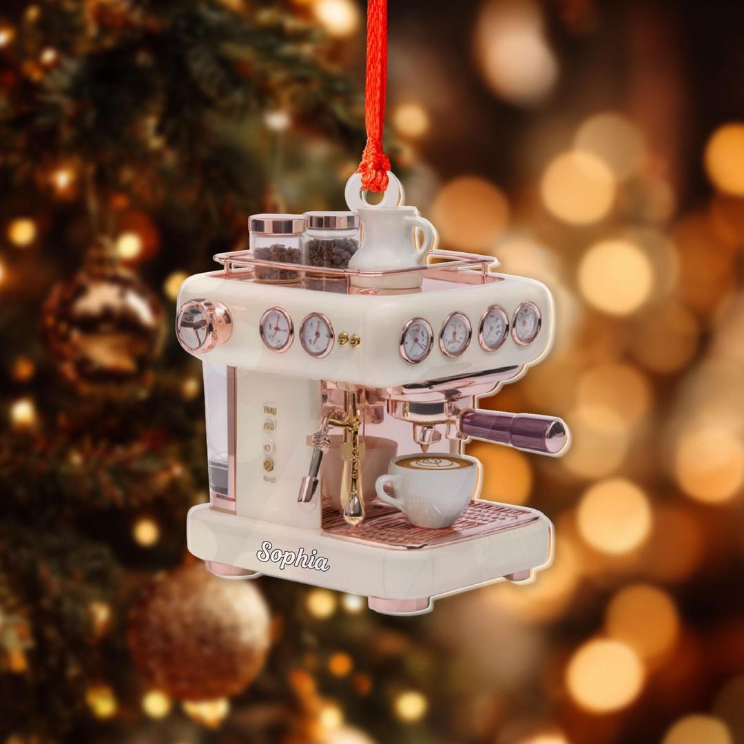 Espresso Coffee Machine Christmas Ornament Personalized Name Ornament ...
