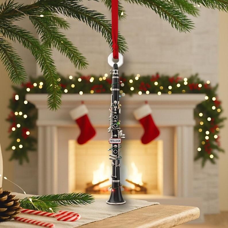 Personalized Clarinet Ornament, Musician Christmas Decor - Etsy