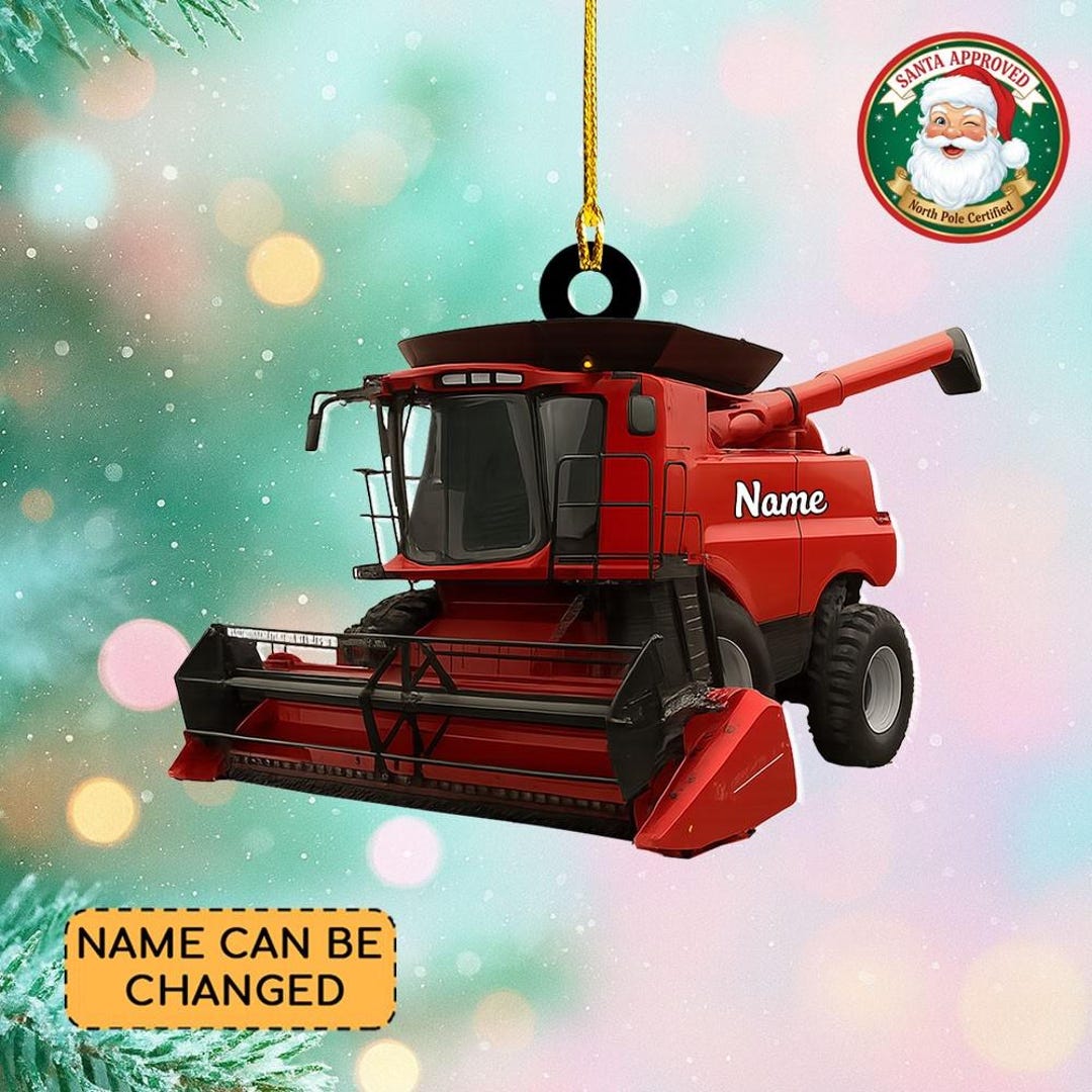 Personalized Harvester Machine Christmas Ornament, Holiday Decor for ...