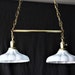 Double Sheffield Glass Shade Pendant With Chain and Crossbar in Hand ...