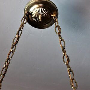Double Sheffield Glass Shade Pendant With Chain and Crossbar in Hand ...