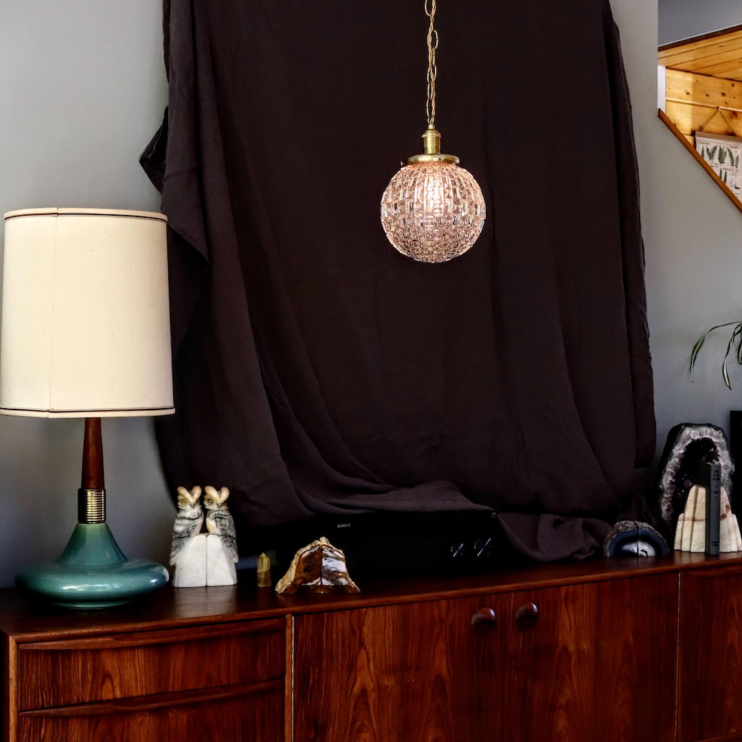 Mid Century Modern Pendant Light - 8" MCM Hollywood Regency Style ...