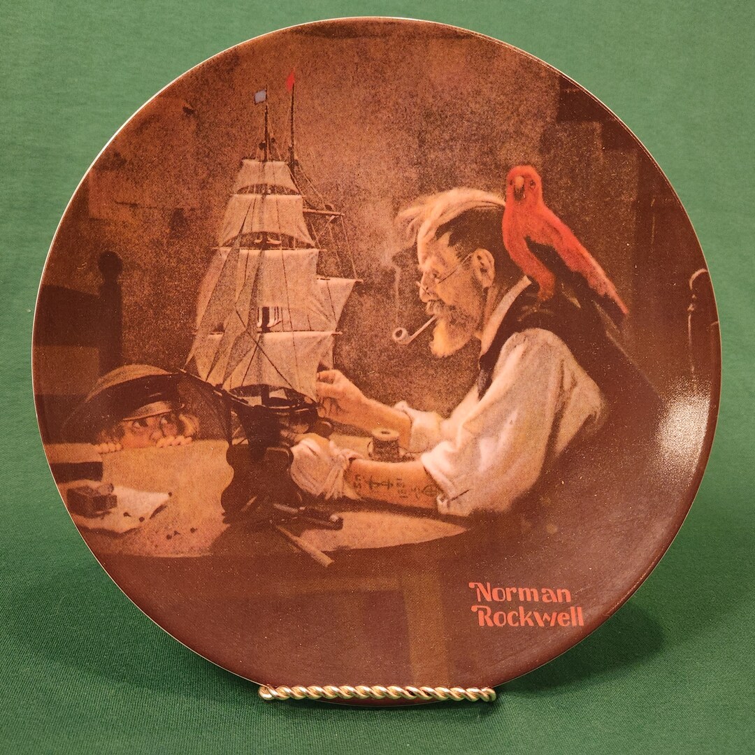 The Ship Builder, Norman Rockwell Plate, COA, 8.5 Inches, Pamphlet ...