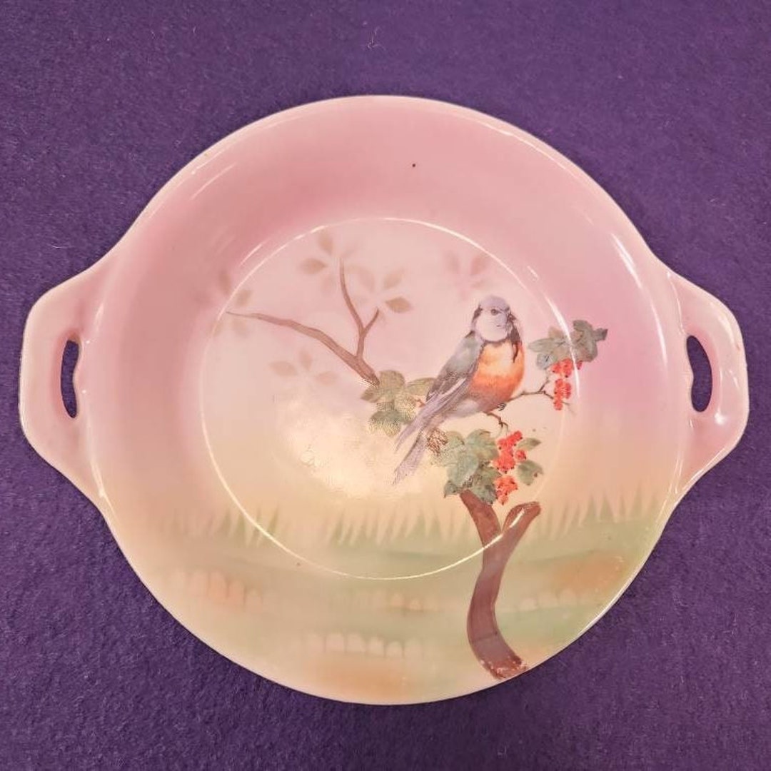 Prov Saxe Germany Porcelain Bowl, Bluebird Berry Tree, Hand Painted ...