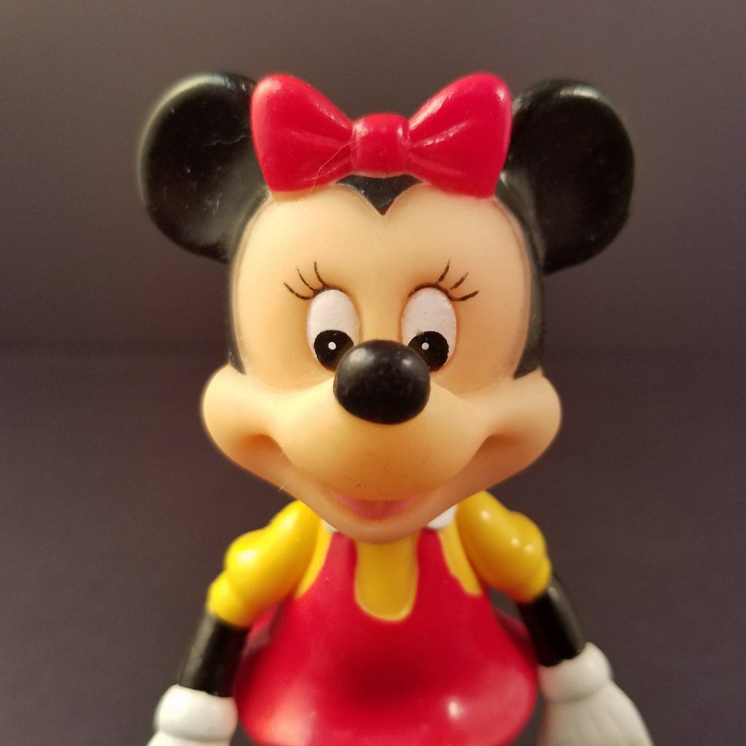 Minnie Mouse Figure, 6 Inches, Hong Kong, Walt Disney, Red Bow, 5 Point ...