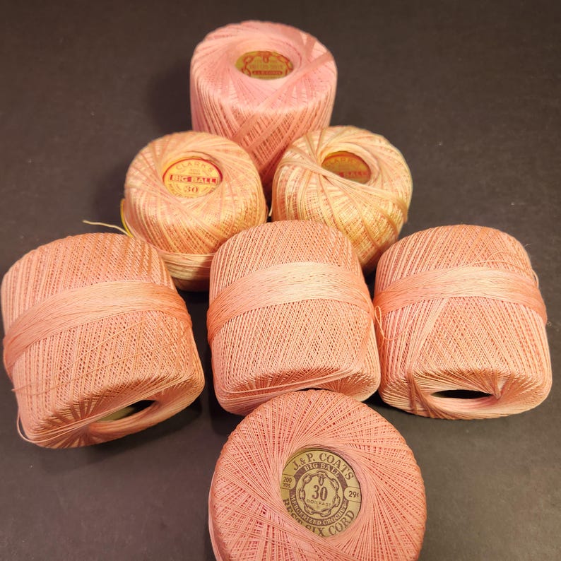 Crochet Cotton, Pink Knit Cro Sheen, Clark's Big Ball, J & P Coats ...