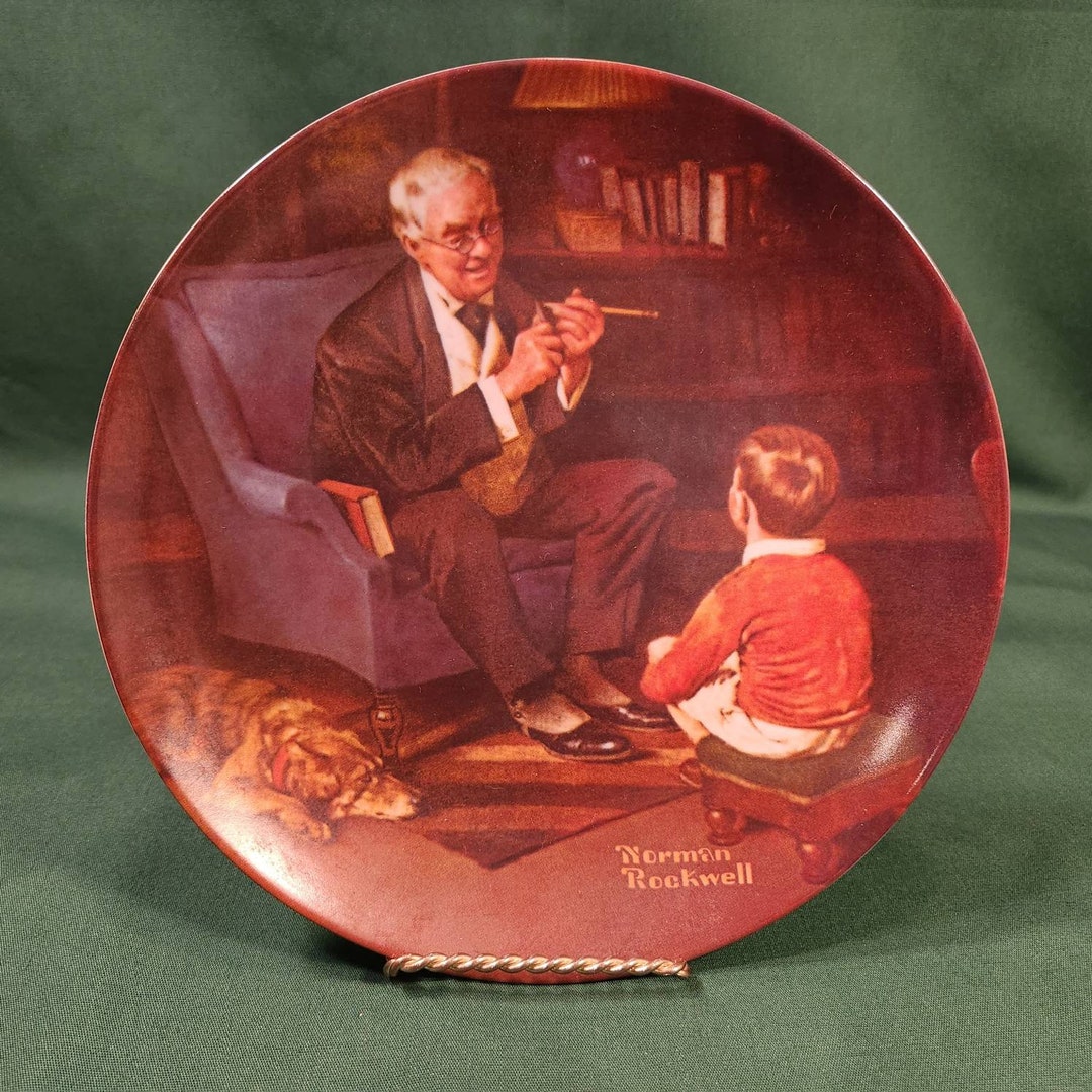 The Tycoon Norman Rockwell Plate Knowles China COA 8.5 - Etsy