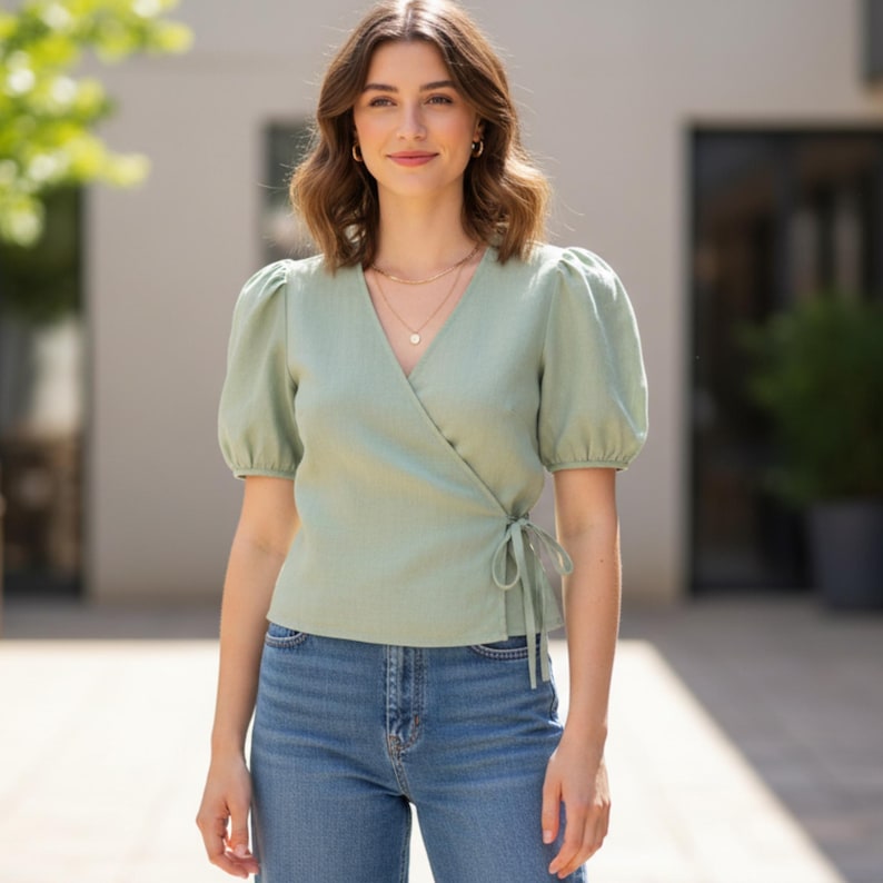 Wrap Top Sewing Pattern PDF, Kimono Blouse Pattern, Xs–xl, Easy ...