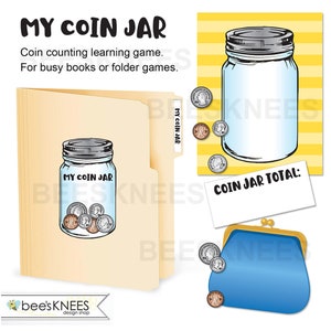 My Coin Jar Coin Counting Folder Game Busy Book Bag Game Set Instant ...