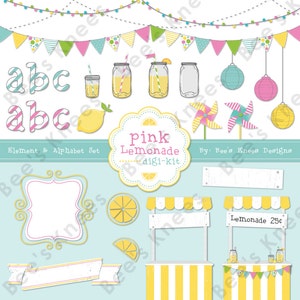 Lemonade Stand Clip Art Digital Scrapbook Pack Digital Files Only ...