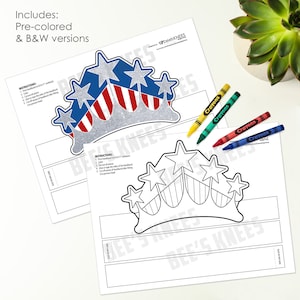 4th of July Printable Headband BUNDLE Hats Crown Statue of Liberty ...