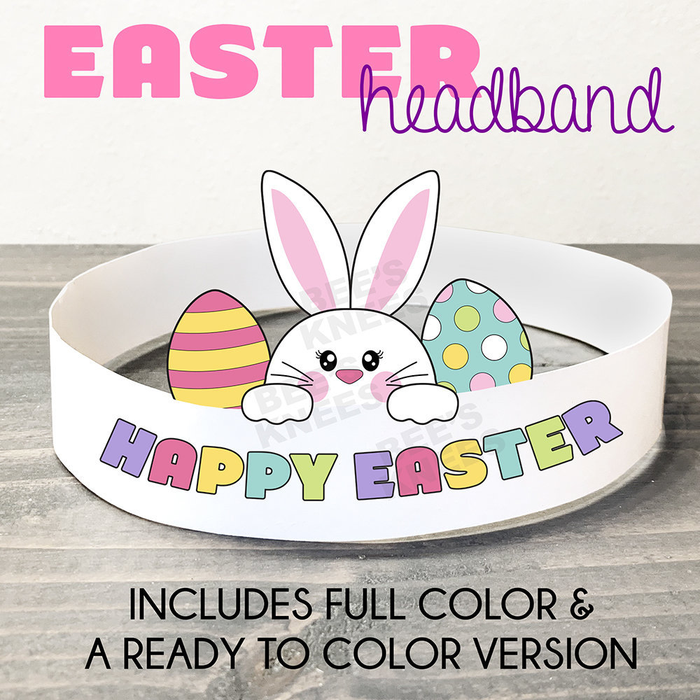 Easter Bunny Peaking Printable Headband Perfect for Church Preschool or ...