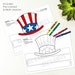 4th of July HAT Independence Day Printable Headband - Precolored or ...