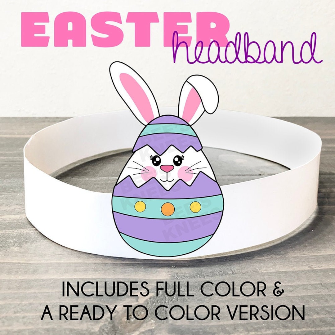Easter Bunny in Eggs Printable Headband Perfect for Church Preschool or ...