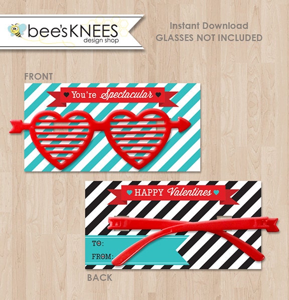 You're Spectacular Glasses Valentines Cards - Instant Download - Etsy
