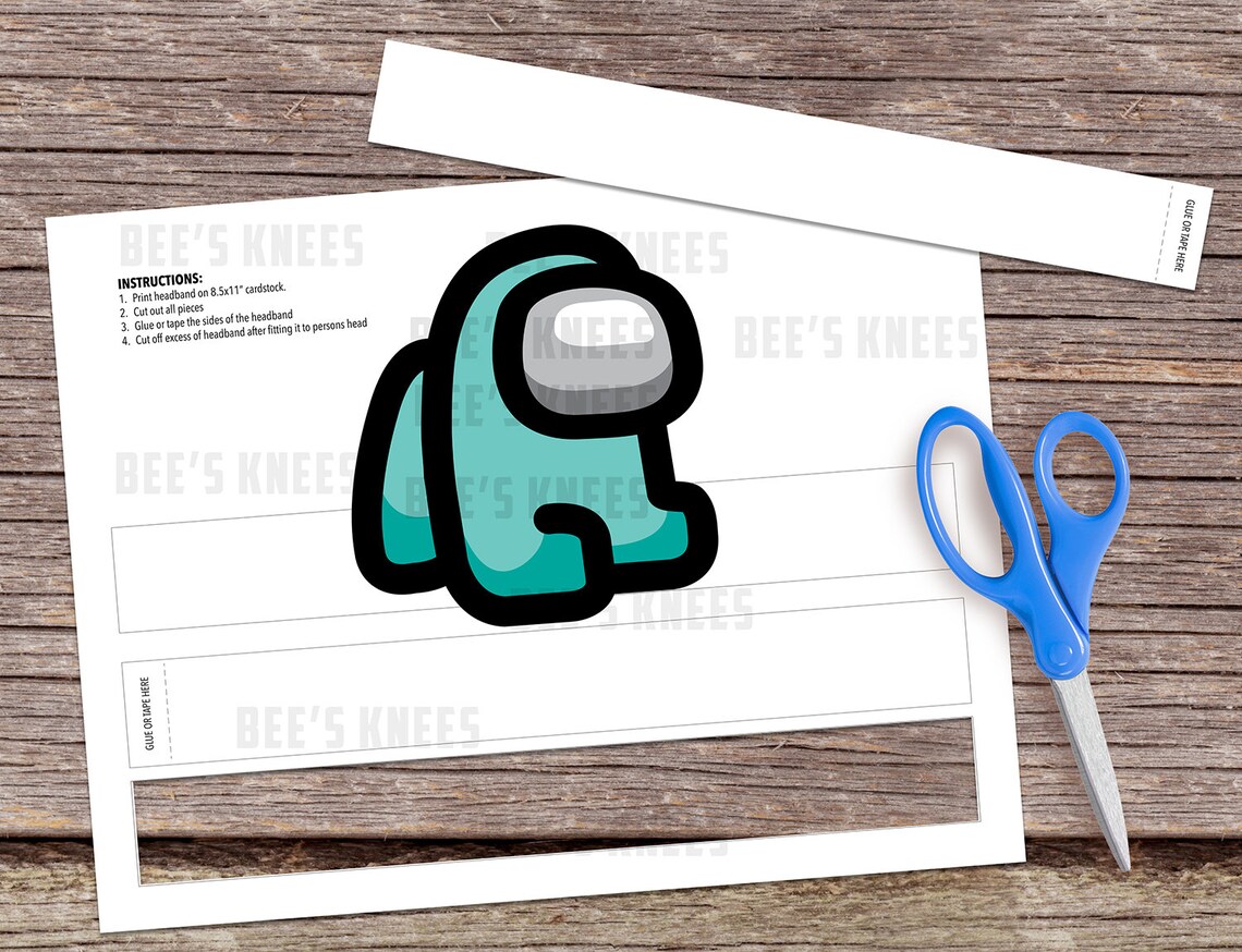 AMONG US Hats Printable Headbands in Full Color and Black and - Etsy ...