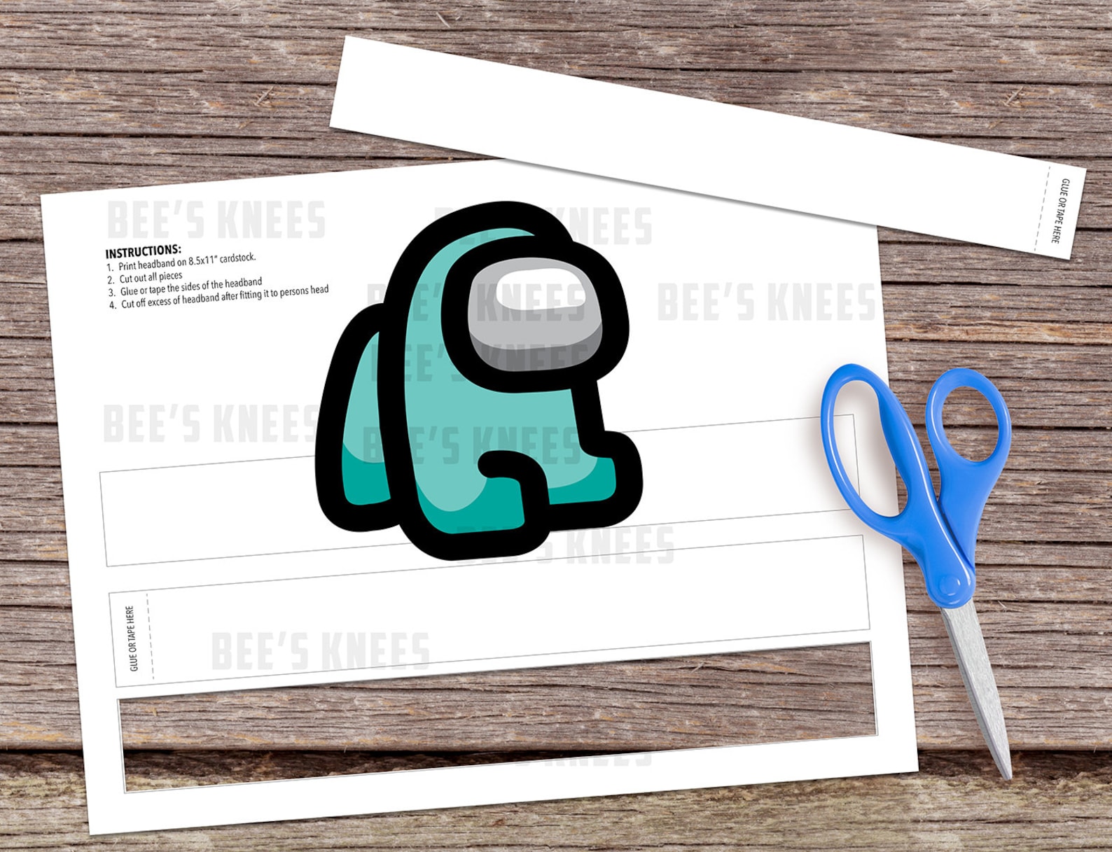 AMONG US Hats Printable Headbands in Full Color and Black and - Etsy ...