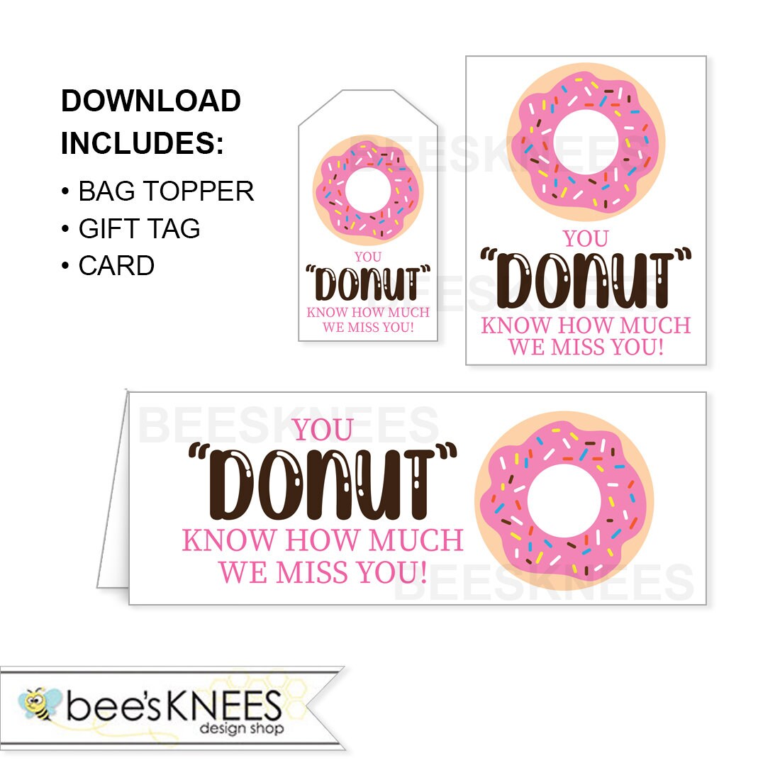 You DONUT Know How Much We Miss You Quarantine Porch Gifts Tag Bag ...