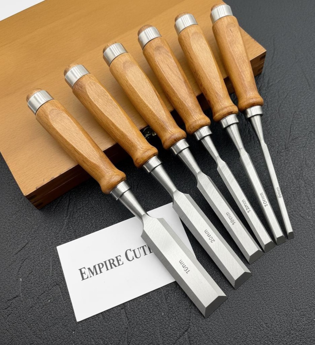 Wood Chisel Set 6-piece – Woodworking Carving Tools, Ash Wood Handles ...