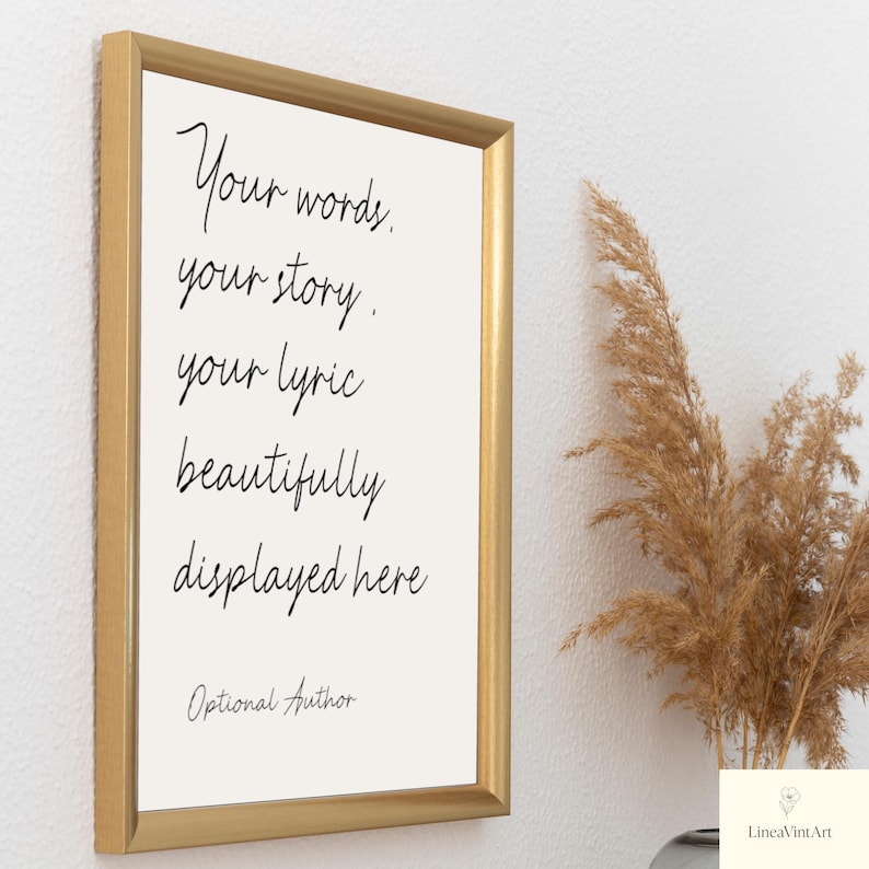 Personalized Lyric Canvas, Floating Frame, Custom Quote Print - Etsy