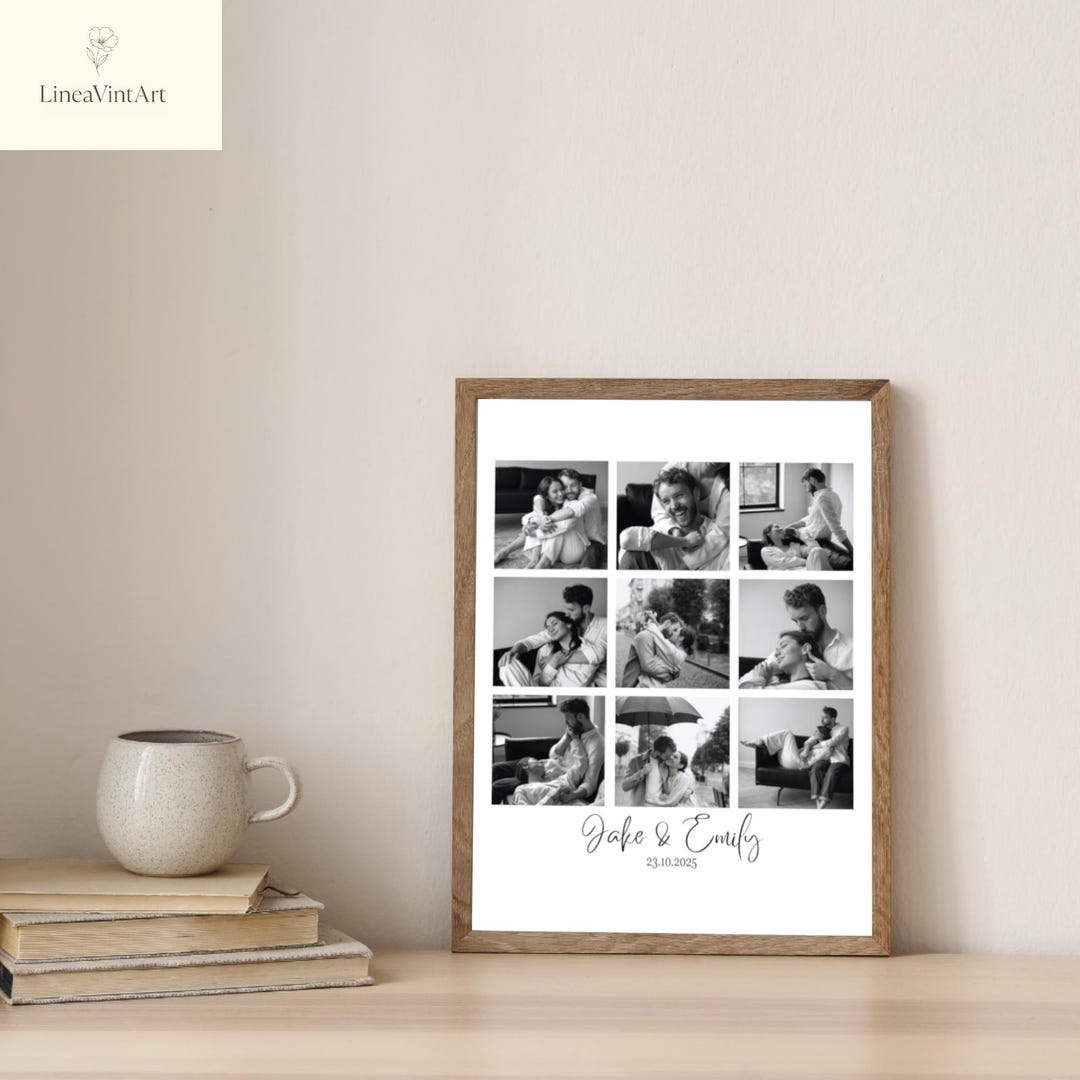 Personalized Photo Collage Frame, Custom Wall Art - Etsy