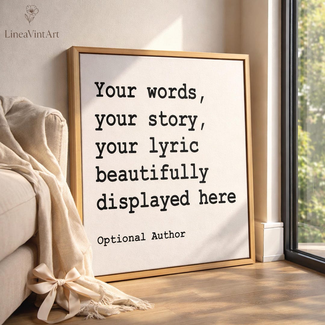Personalized Lyric Canvas, Floating Frame, Custom Quote Print - Etsy