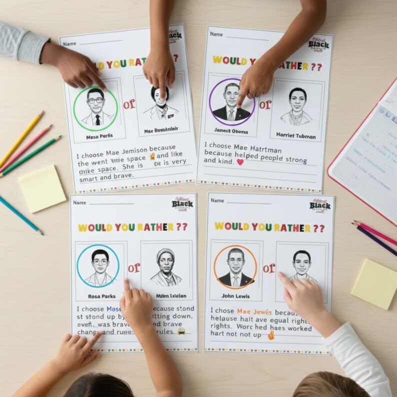 Black History Month 'would You Rather' Activity, Famous Leaders (PDF ...