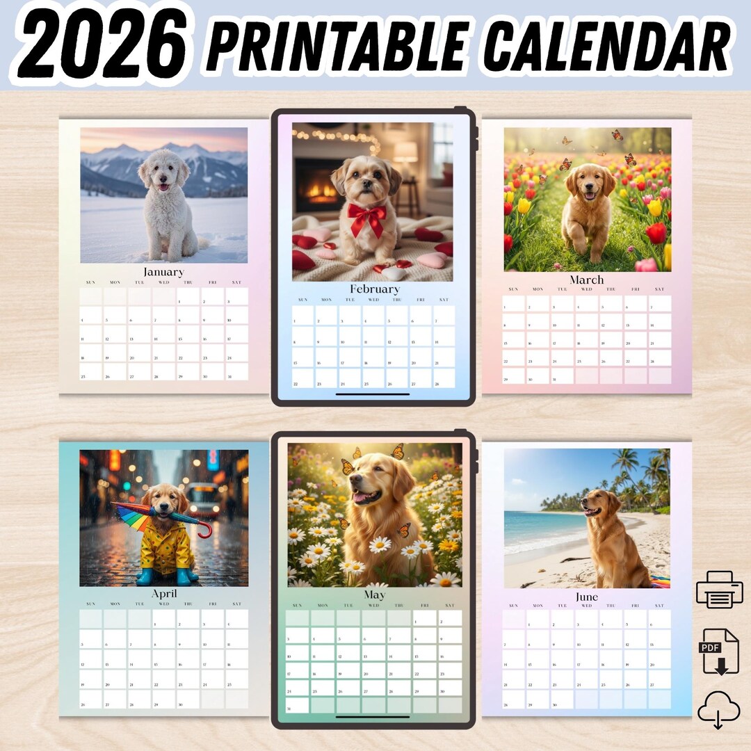 2026 Printable Calendar, Minimalist Wall Calendar, Simple Monthly ...