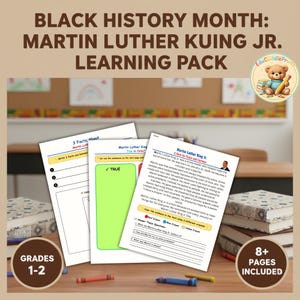 Martin Luther King Jr Worksheets for Kids, Black History Month ...