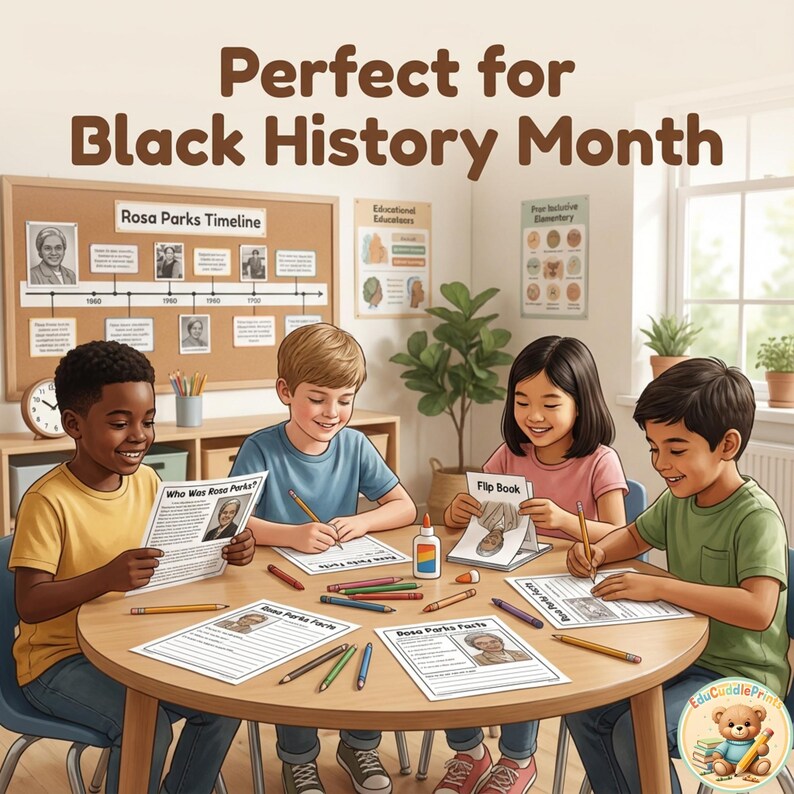 Rosa Parks Biography Activities, Black History Month, Grades 1-3 ...
