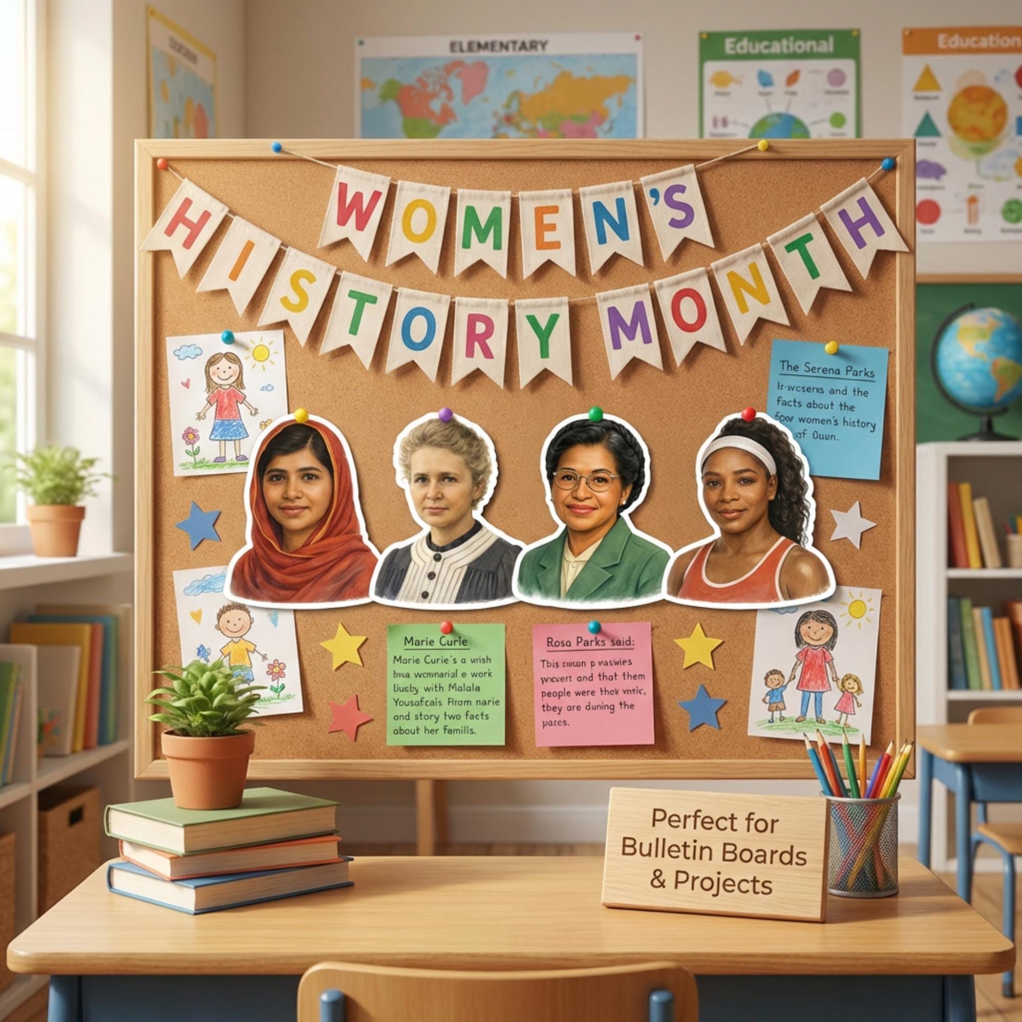 30 Women’s History Month Clipart Bundle – 30 Famous Women PNG Stickers ...