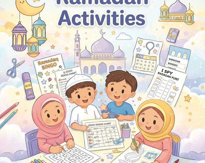 Ramadan Kids Activity Book Printable | Islamic Worksheets, Prayer ...